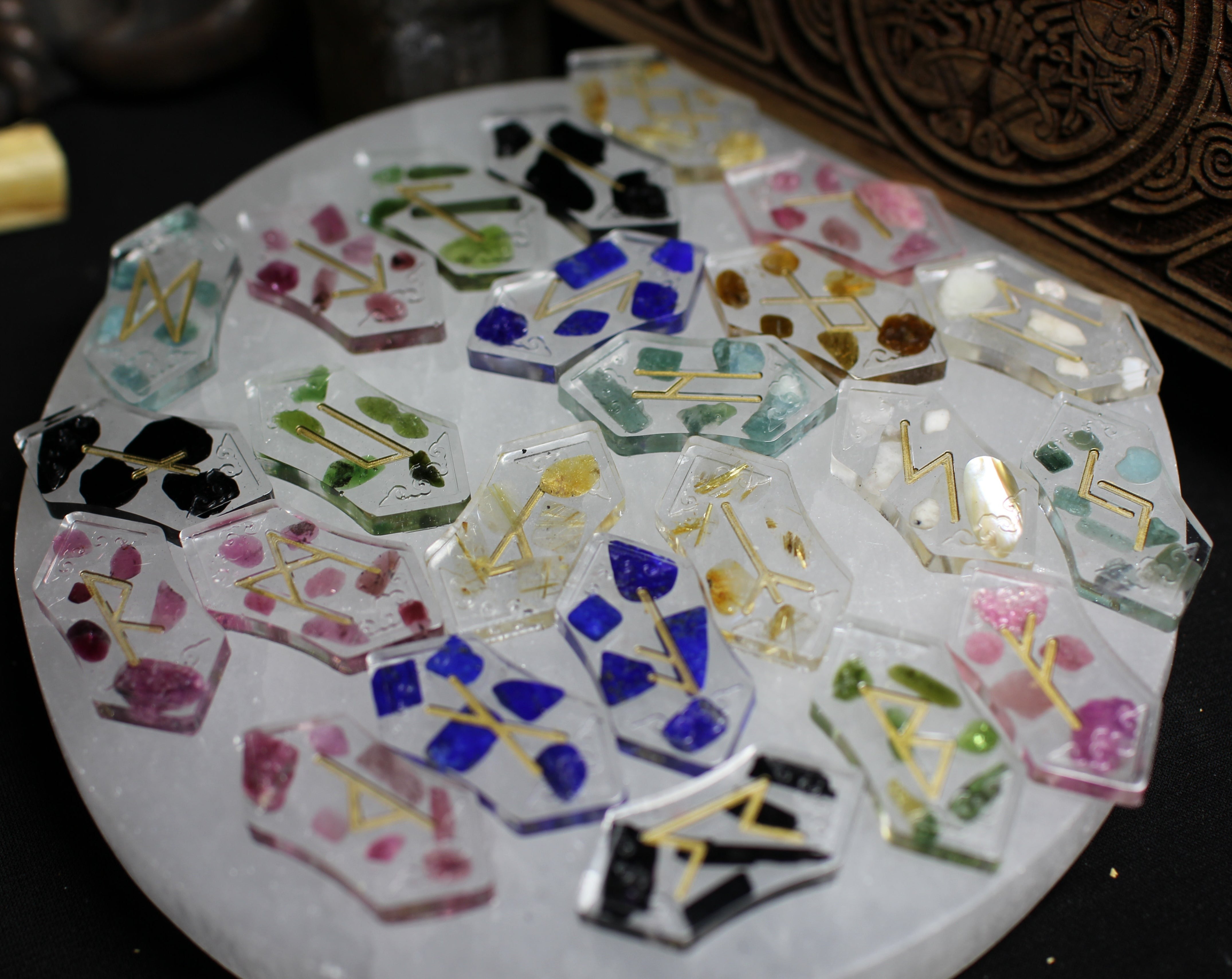 Gem Tourmaline Divination Runes – Blue Lion Spellworks